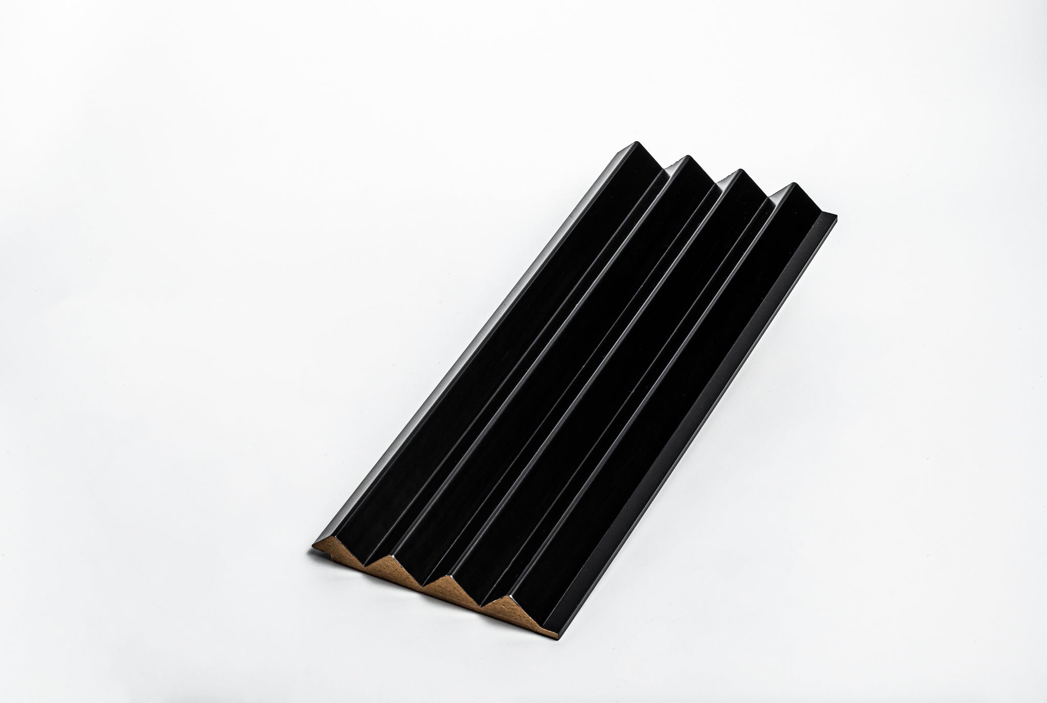 Panou Riflaj Decorativ Mdf Piramidal, Negru – Fiica Interiors
