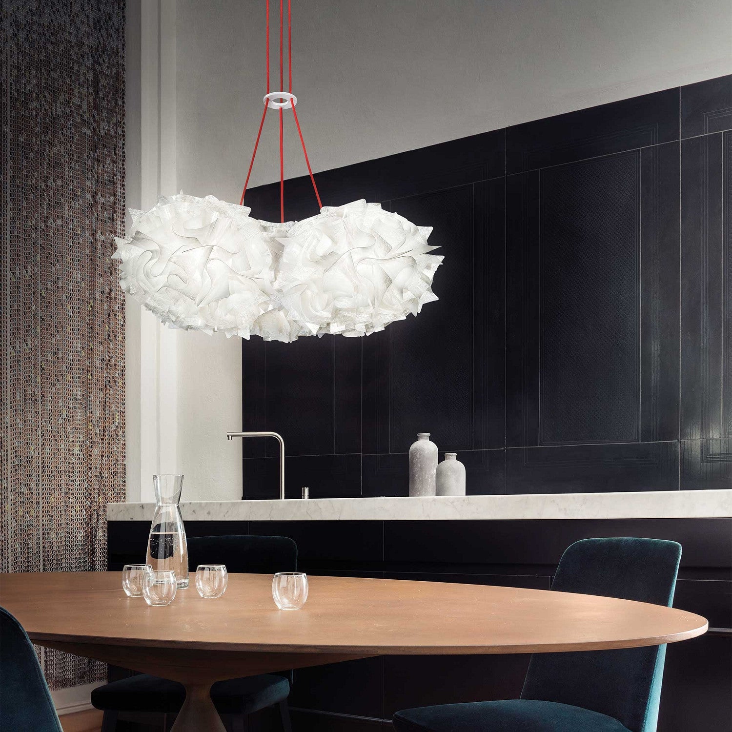 Lustră Veli Mini Trio Couture Red Wire, Slamp – Fiica Interiors